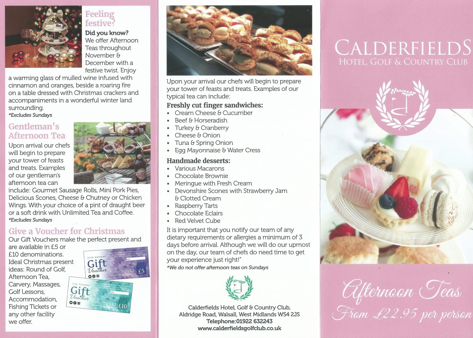 Afternoon Teas | Calderfields Hotel Golf & Country Club