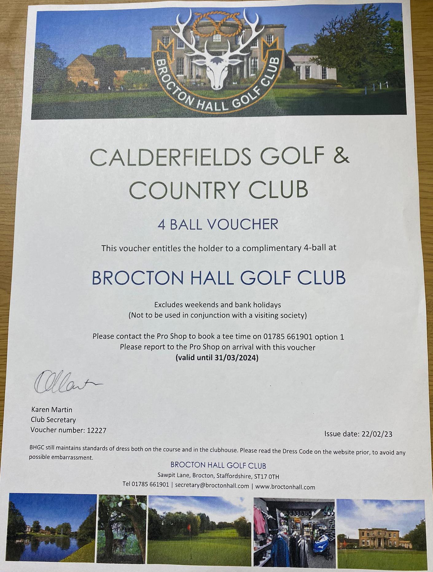 Presentation Night 2023: Charity Prizes | Calderfields Hotel Golf ...